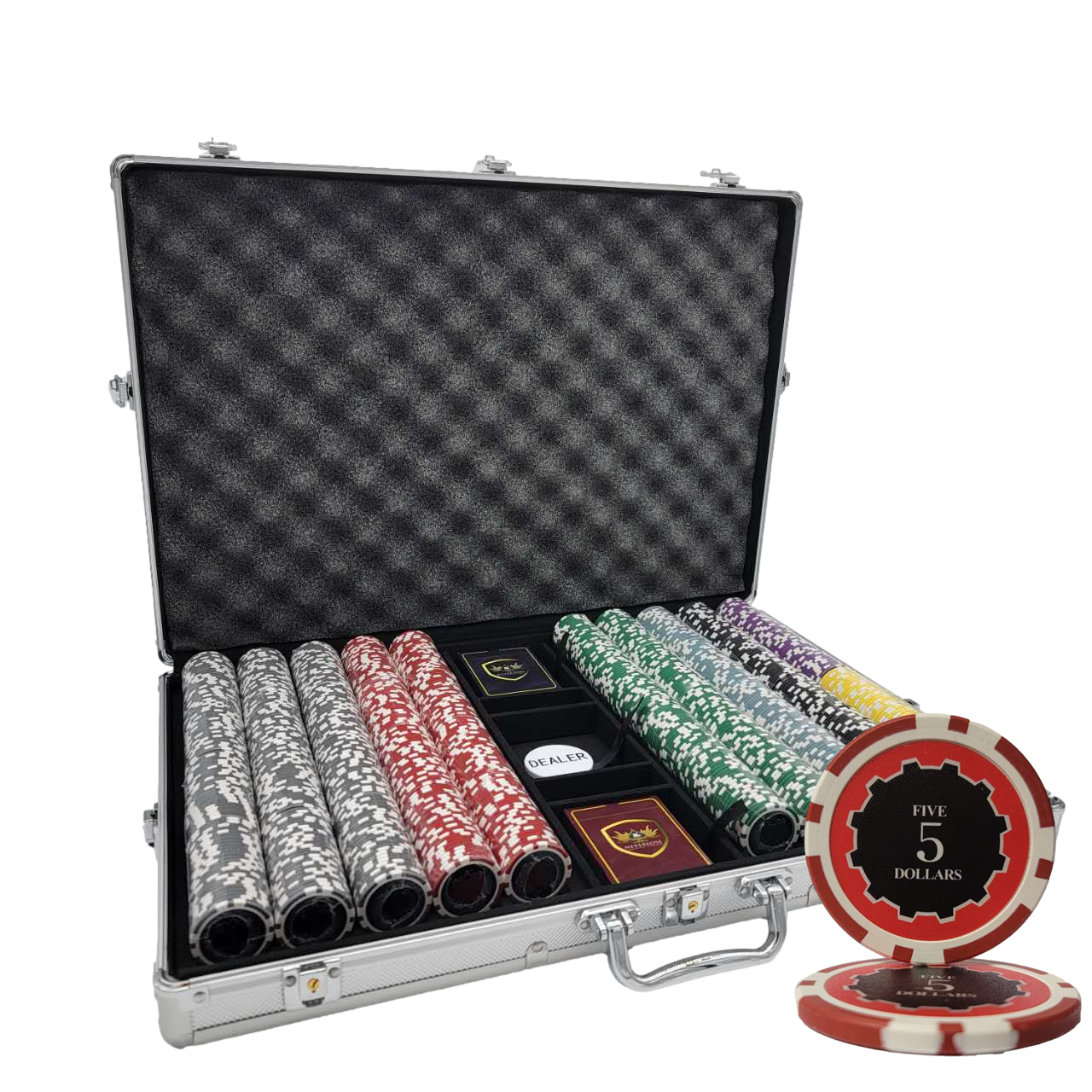 1000 Eclipse Poker Chips Set - Silver Aluminum Case | MRC Poker
