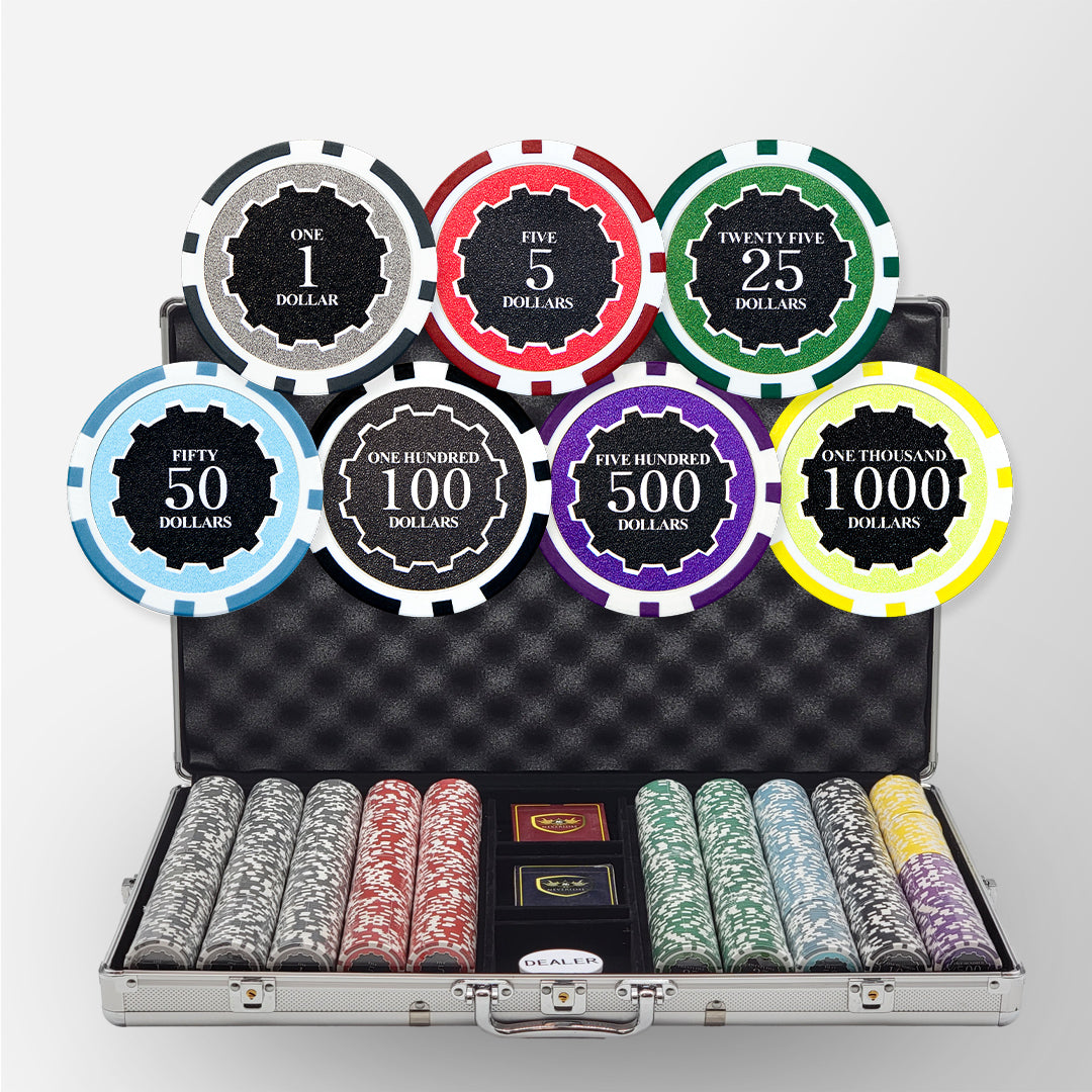 1000 Eclipse Poker Chips Set - Silver Aluminum Case | MRC Poker