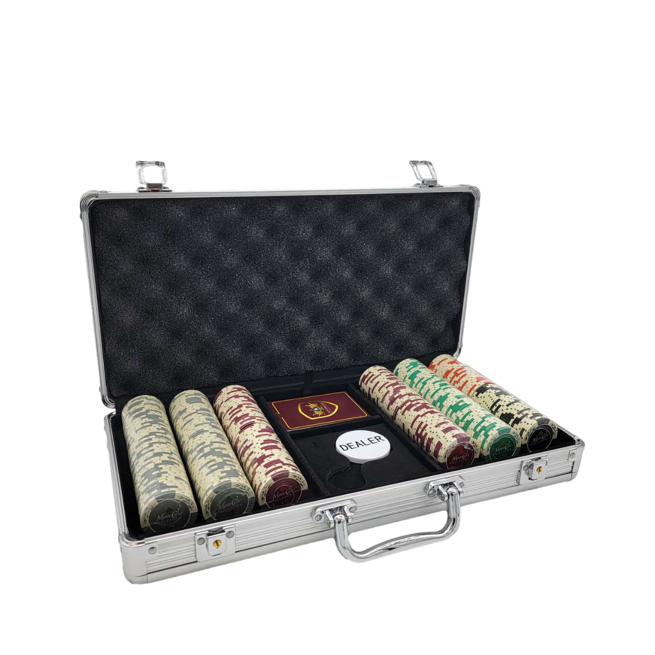 Shop 300PCS Monte Carlo Millions Poker Chips Set 14G | Silver Alum Case