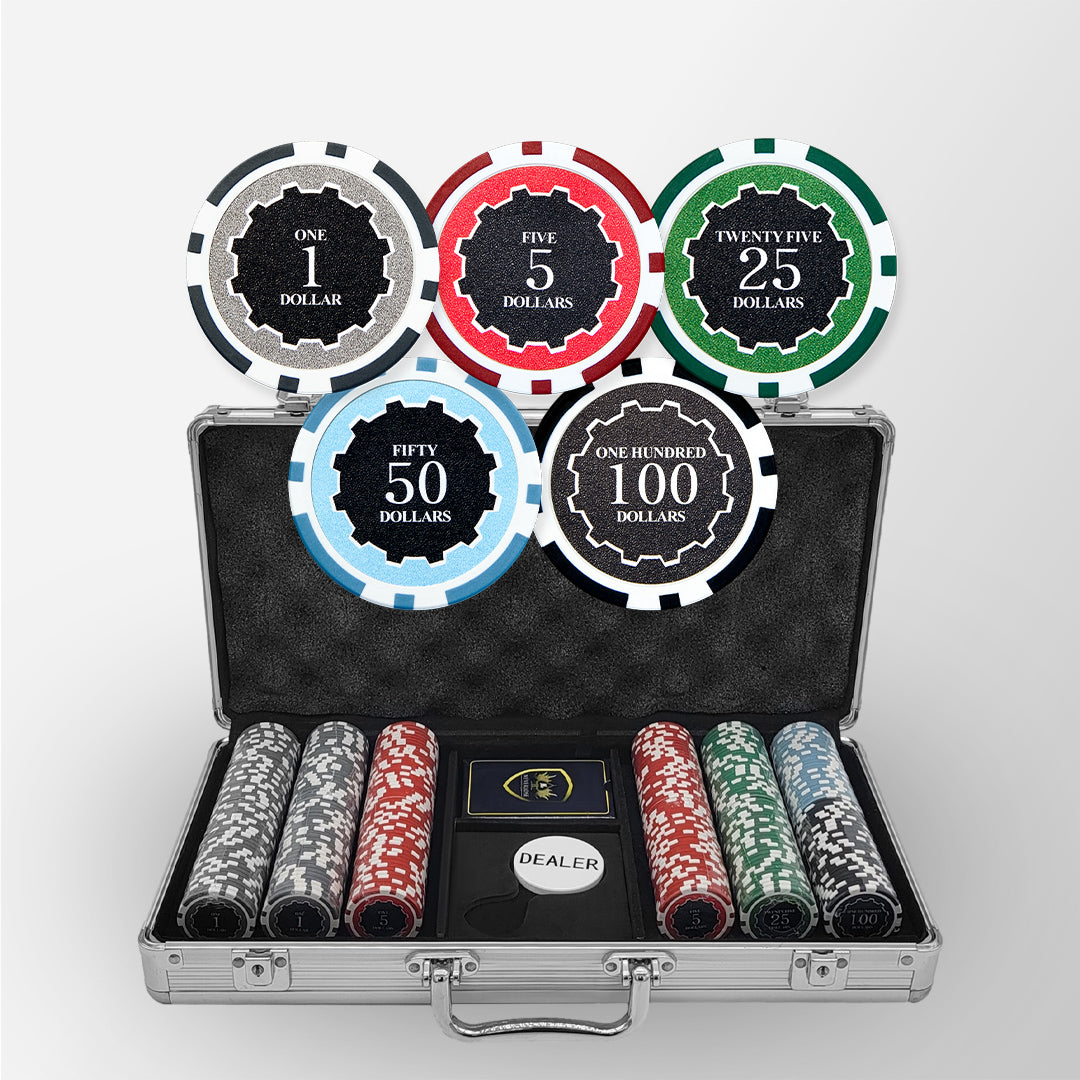 300 Eclipse Poker Chips Set - Silver Aluminum Case | MRC Poker
