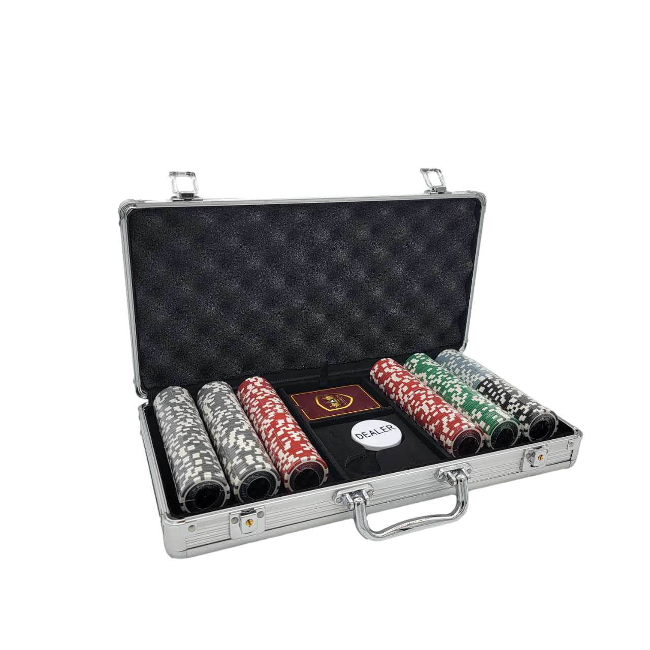 Shop 300PCS 14G Laser Graphic Ultimate Poker Chips Set | Silver Alum Case