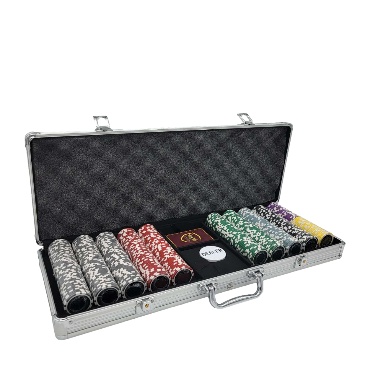 Shop 500PCS Laser Graphic High Roller Poker Chips Set 14G | Silver Alum ...