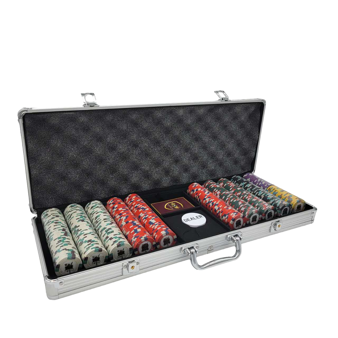 Shop 500PCS Knights Casino Poker Chips Set | Silver Alum Case - Premium ...