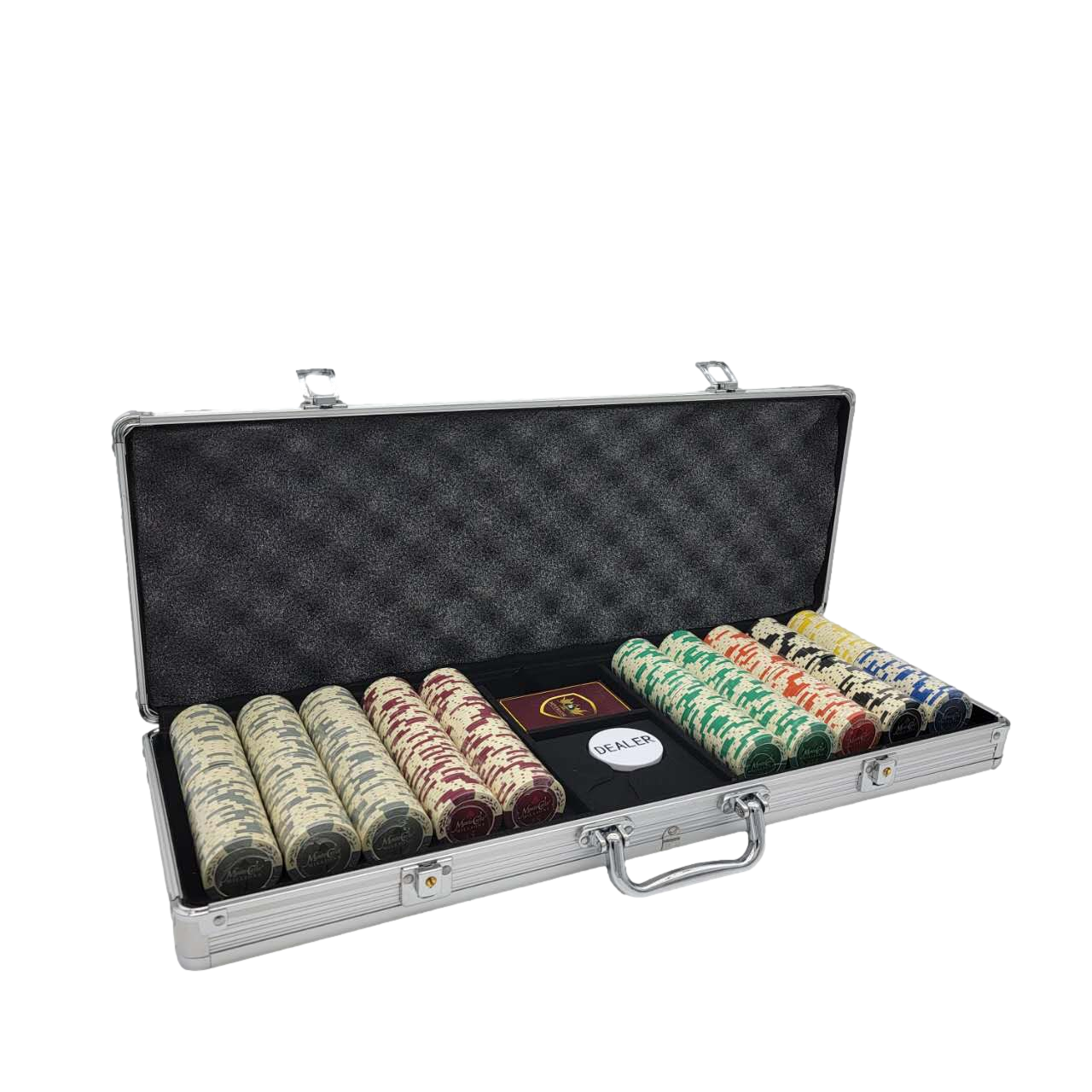 Shop 500PCS Monte Carlo Millions Poker Chips Set 14G | Silver Alum Case