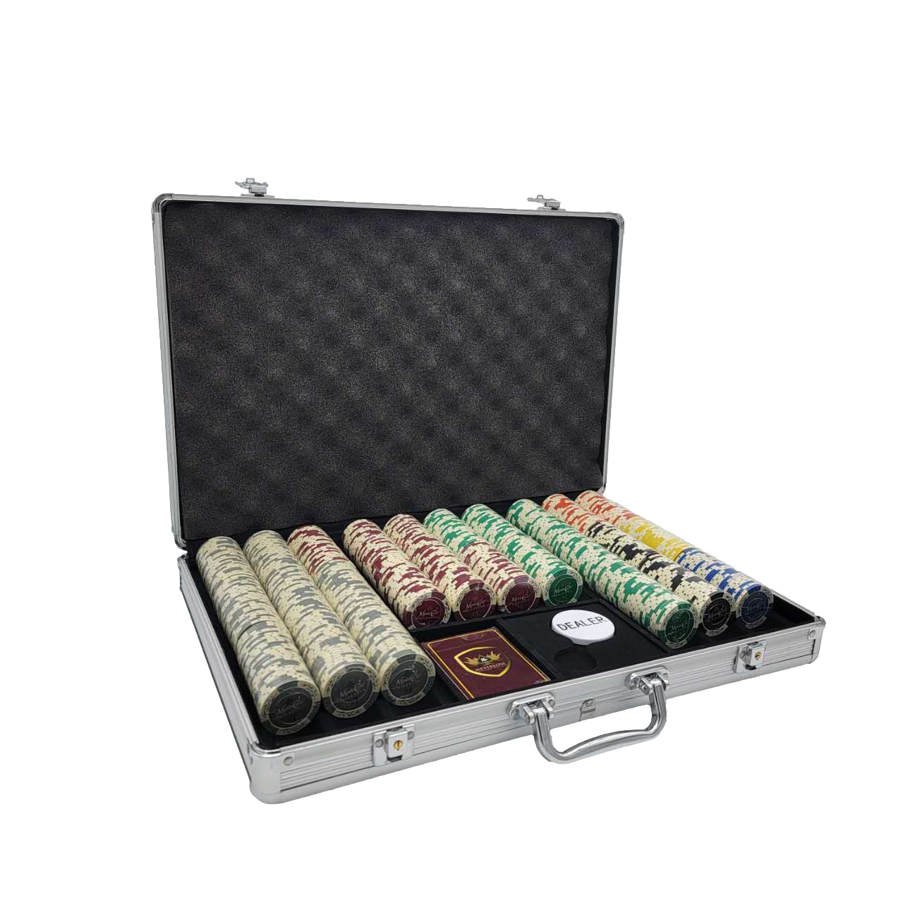 Shop 650PCS Monte Carlo Millions Poker Chips Set 14G | Silver Alum Case