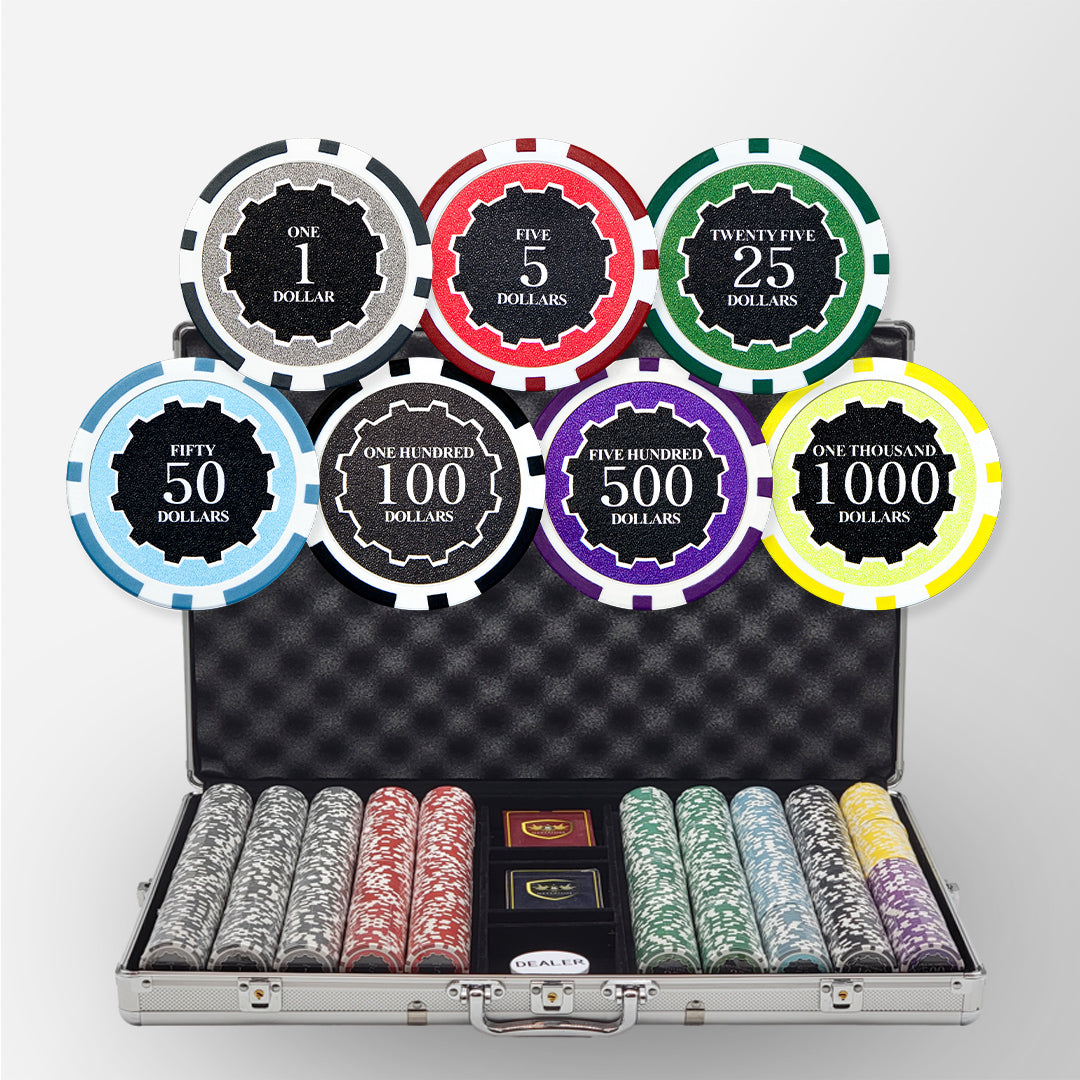 650 Eclipse Poker Chips Set - Silver Aluminum Case | MRC Poker