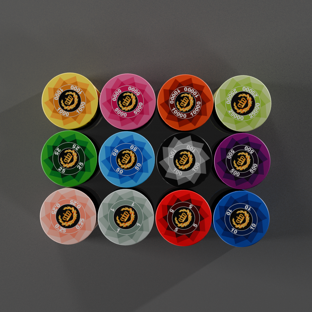 Laurel Crown Ceramic Poker Chip Rolls | Premium Poker Chips - Shop Now