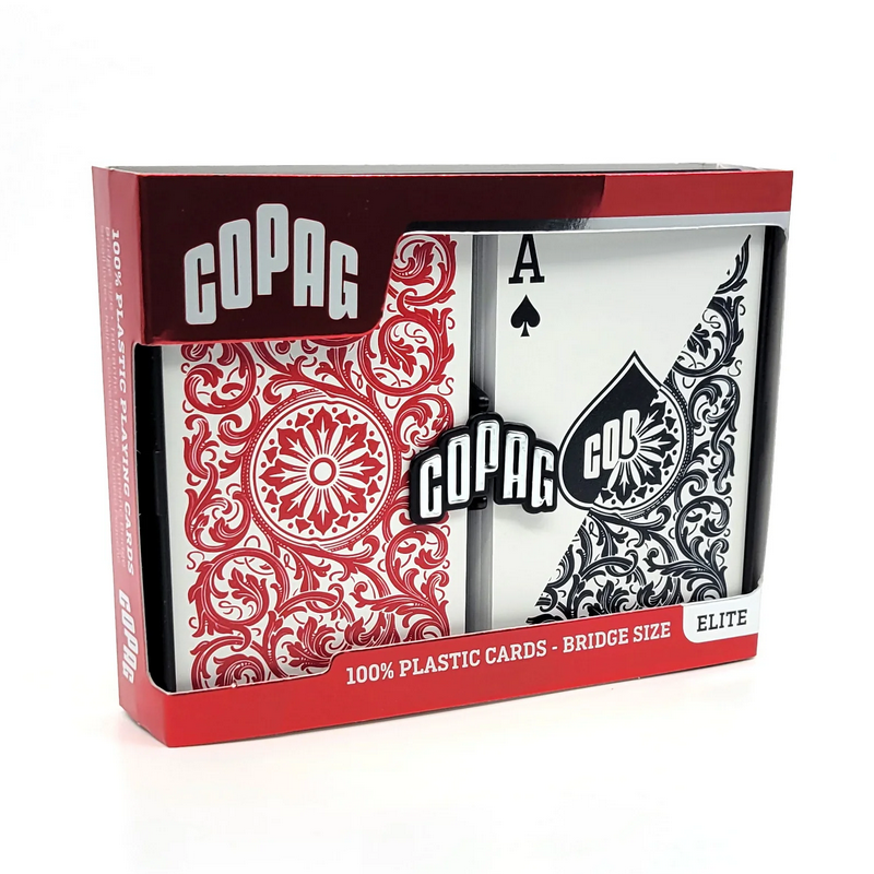 COPAG 1546 Plastic Playing Cards - Regular Index Black/Red Double Deck Set