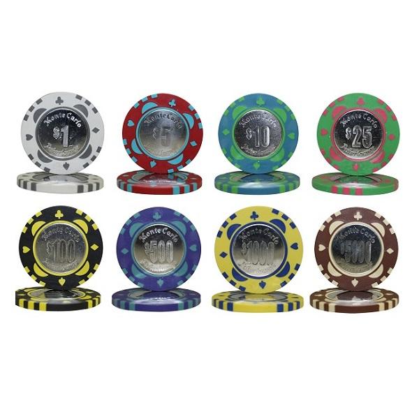 MONTE CARLO COIN INLAY POKER CHIP ROLLS